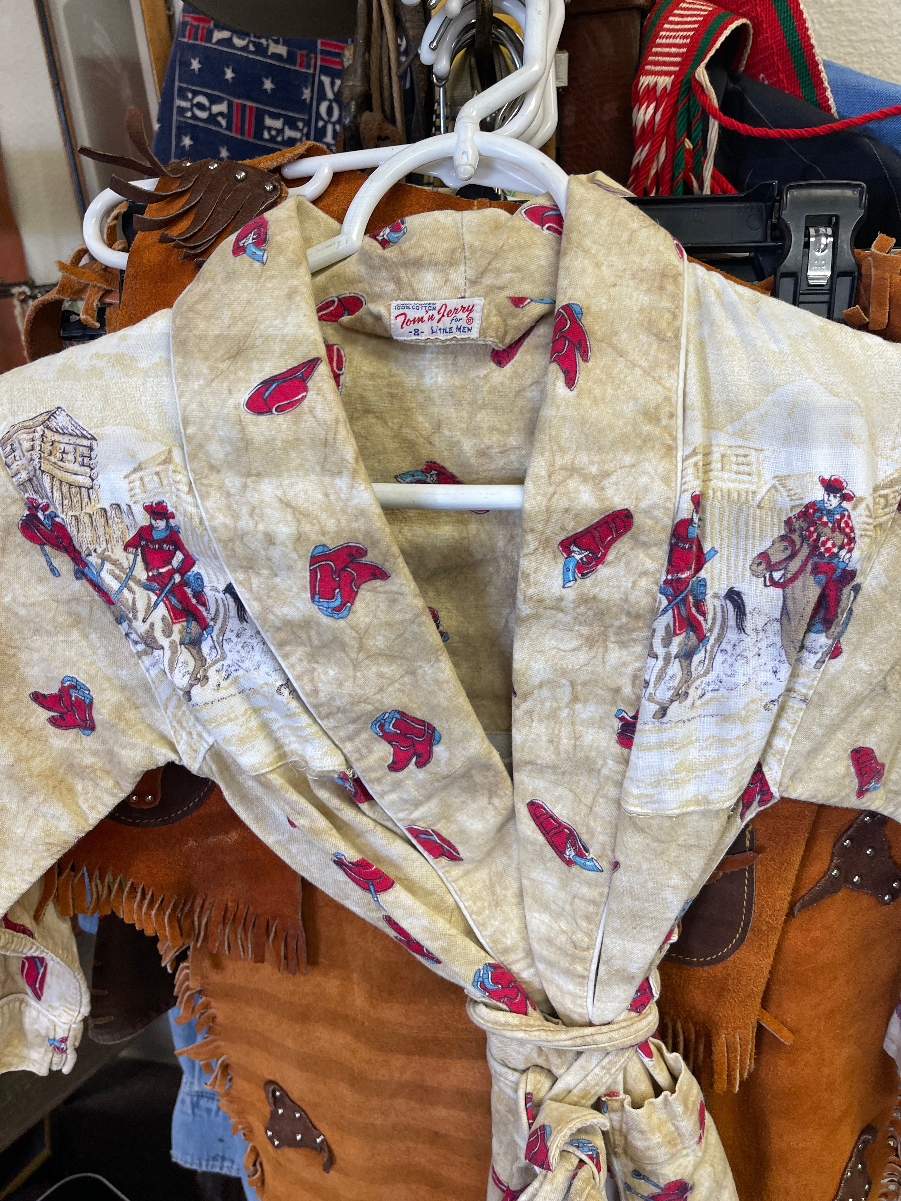 1950S TOM AND JERRY COWBOY PRINT ROBE | Santa Fe Vintage